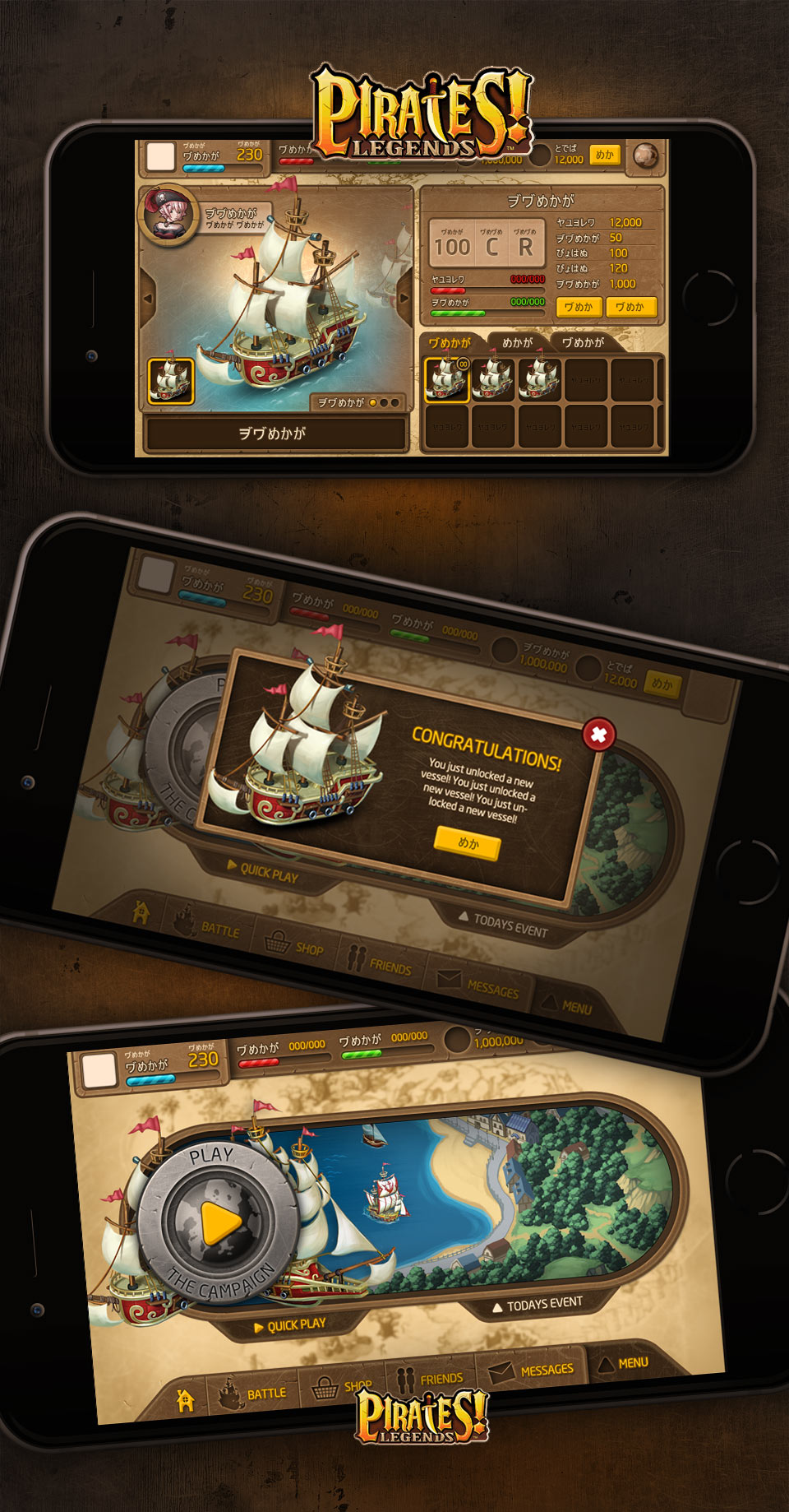 Pirates Legends! - Mobile game UI design by Fully Illustrated