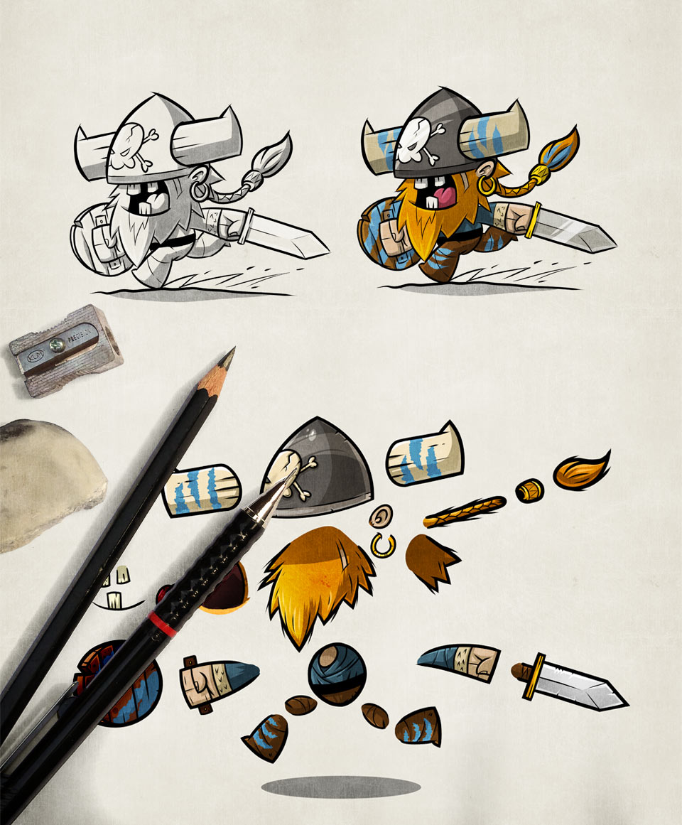 2D Viking Character and Animation in Nima - By Fully Illustrated