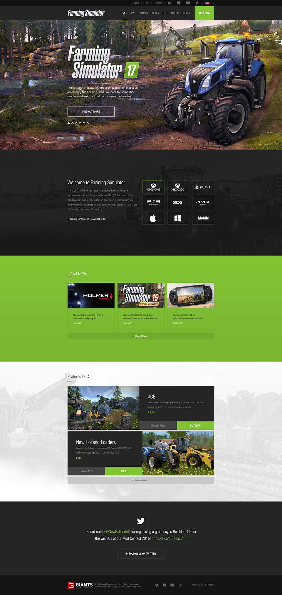 Farming Simulator Website Design - By Fully Illustrated